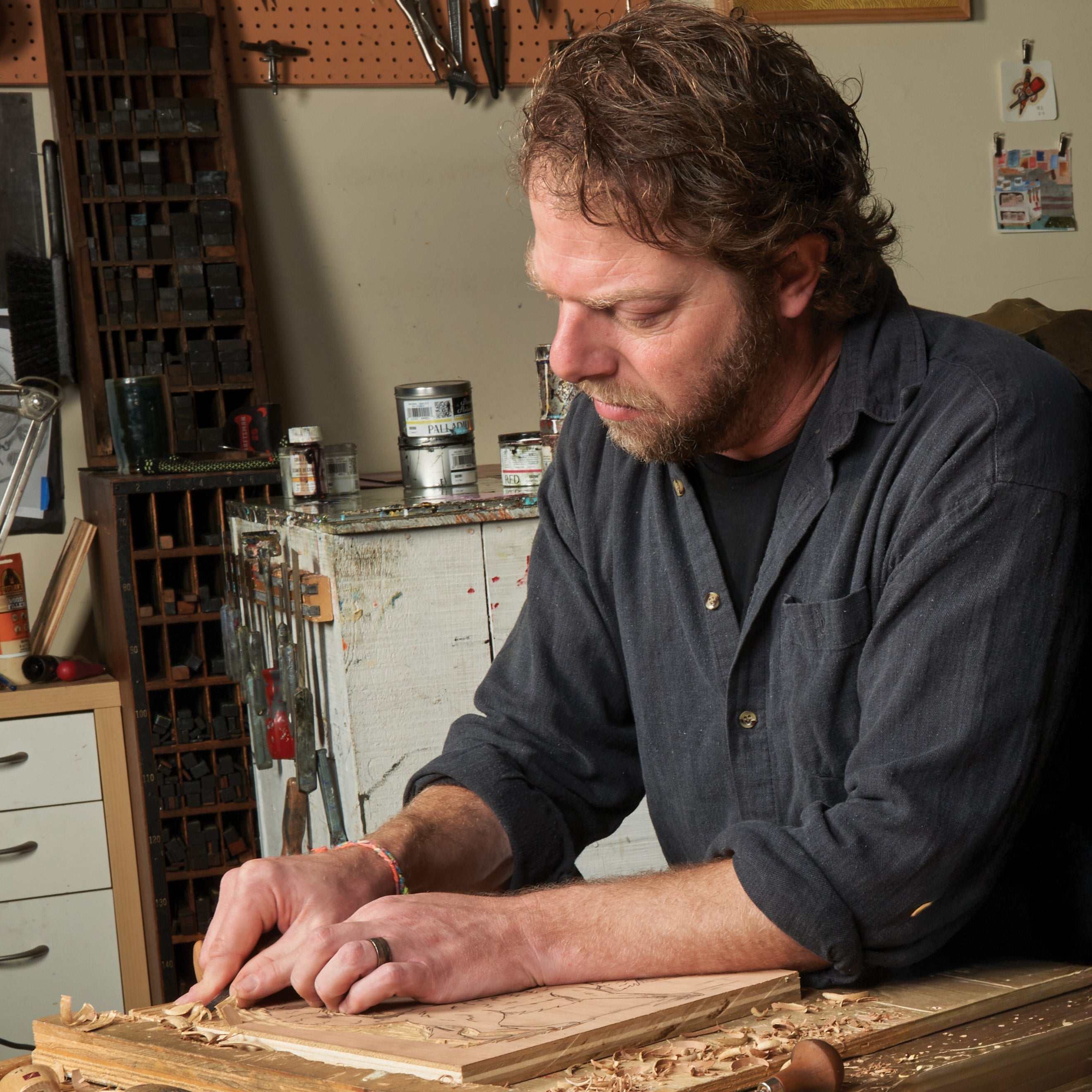 JustAJar Print Shop Story | Woodcarving Letterpress Art | Woodcraft