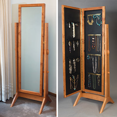 Standing Mirror with Storage | Woodcraft