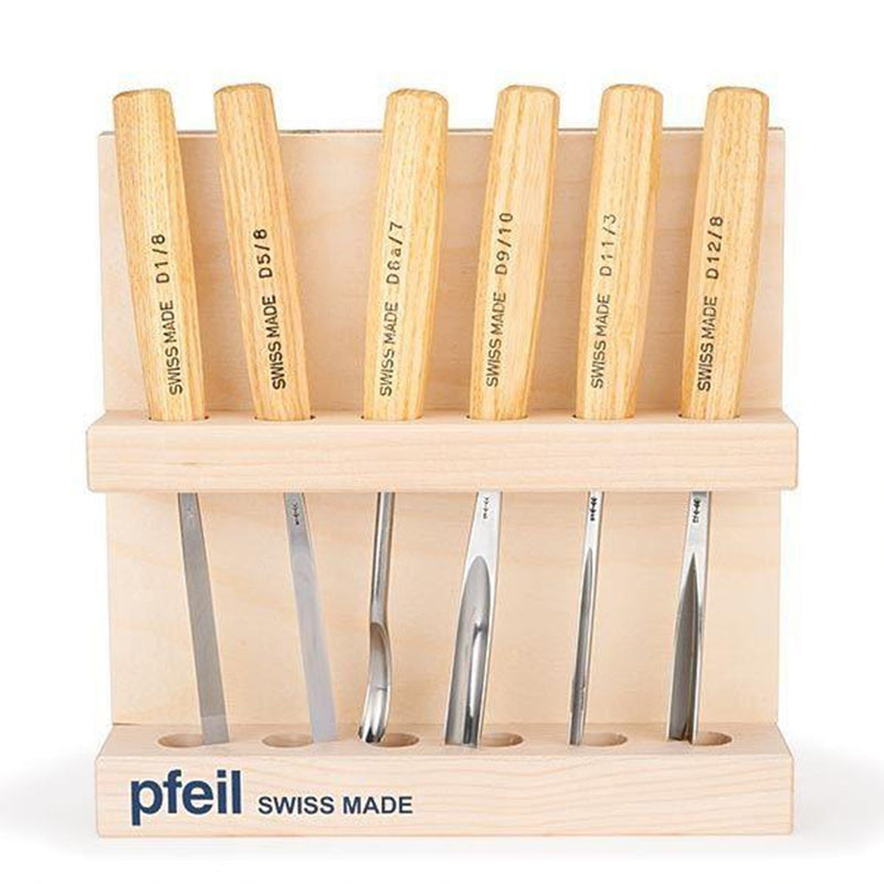 Pfeil Swiss-Made Carving Tool - Intermediate Size Set - 6 Piece | Woodcraft