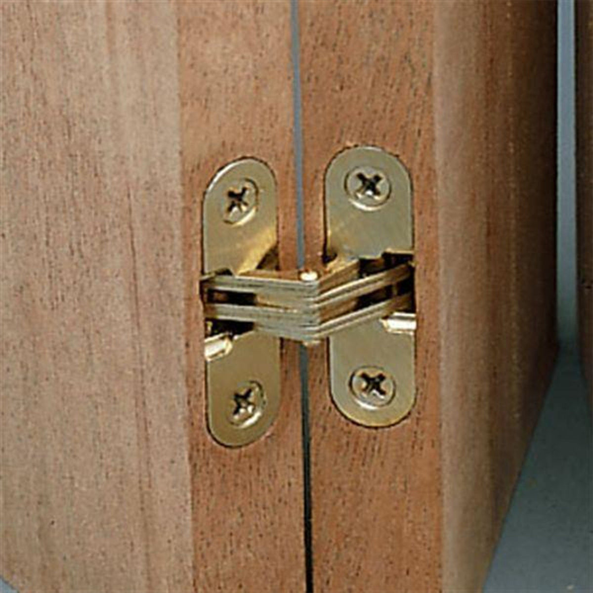 Soss Invisible Hinge - Brass Plated - Pair | Woodcraft