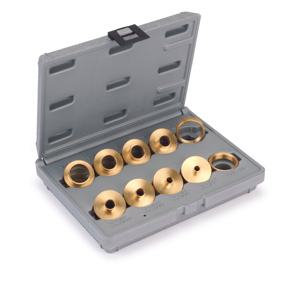 WoodRiver Router Bushing Set with Case - Brass - 10 Piece | Woodcraft