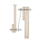 WoodRiver Glider Bracket Hardware 4 Piece Set for Rocking Chairs ...