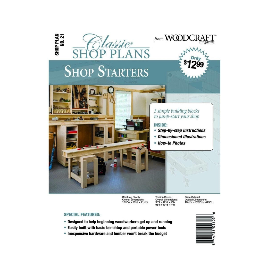 Woodcraft Magazine Three Workshop Starters - Downloadable Plan , (Download)