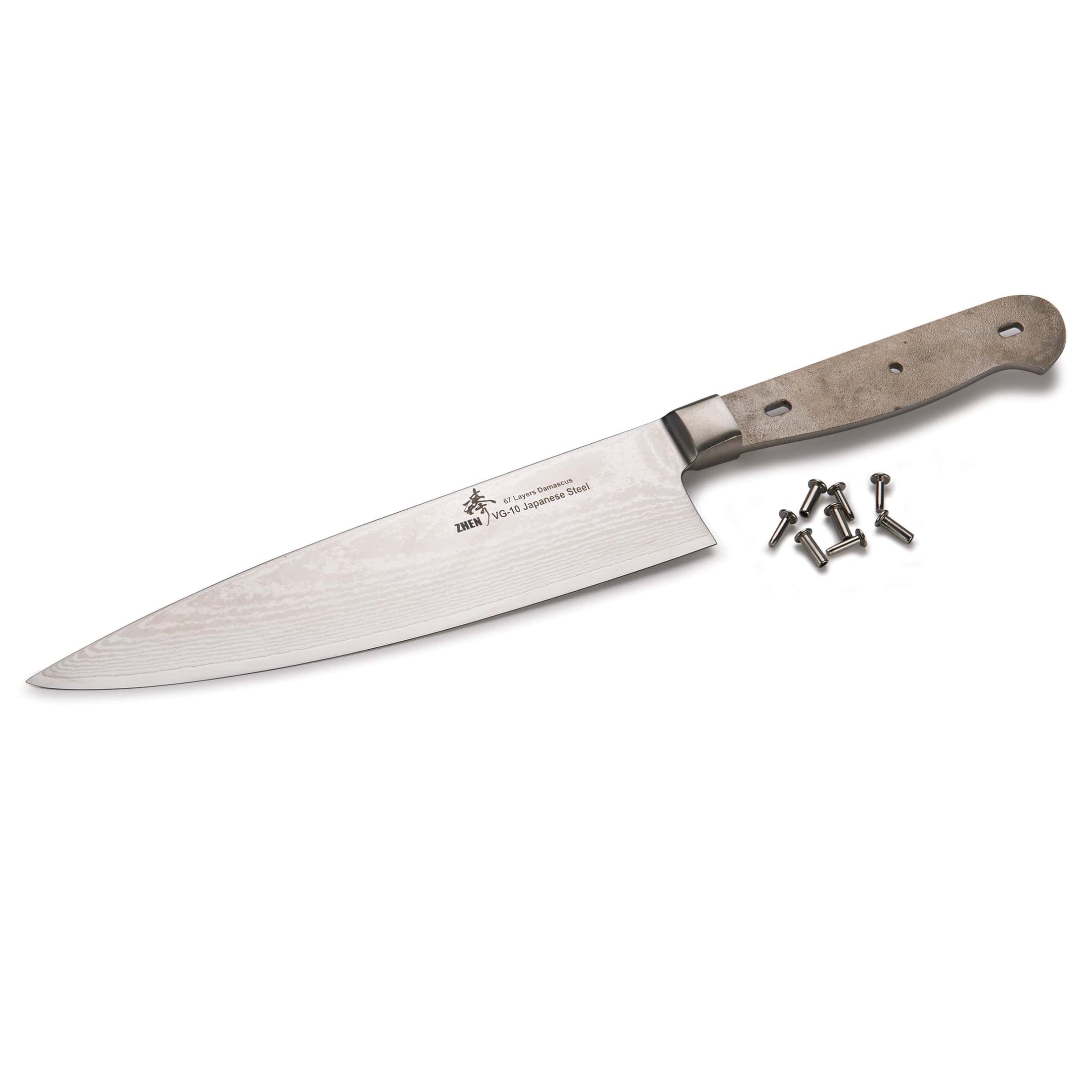 ZHEN Chef Knife 12-3/4" Damascus Steel Unfinished Kit | Woodcraft