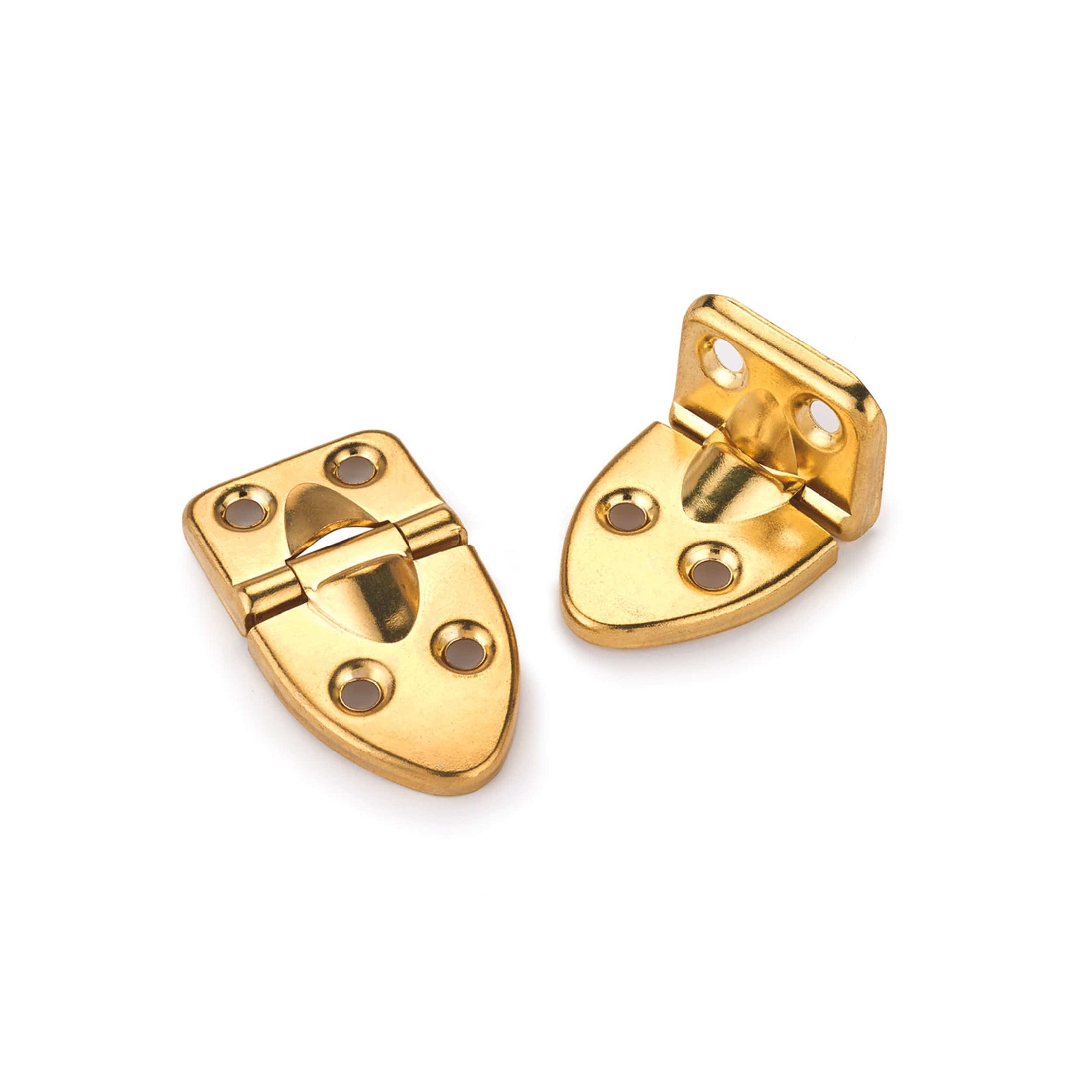 HIGHPOINT - 90 Degree Stop Hinge Brass Plated - 2-1/16" x 1-1/8" - Pair ...