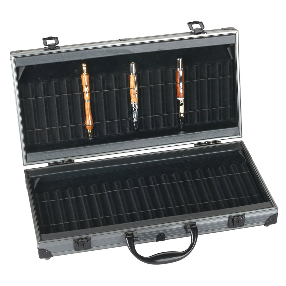 WoodRiver - Black Faux Leather Pen Case with Dual Sided Insert | Woodcraft