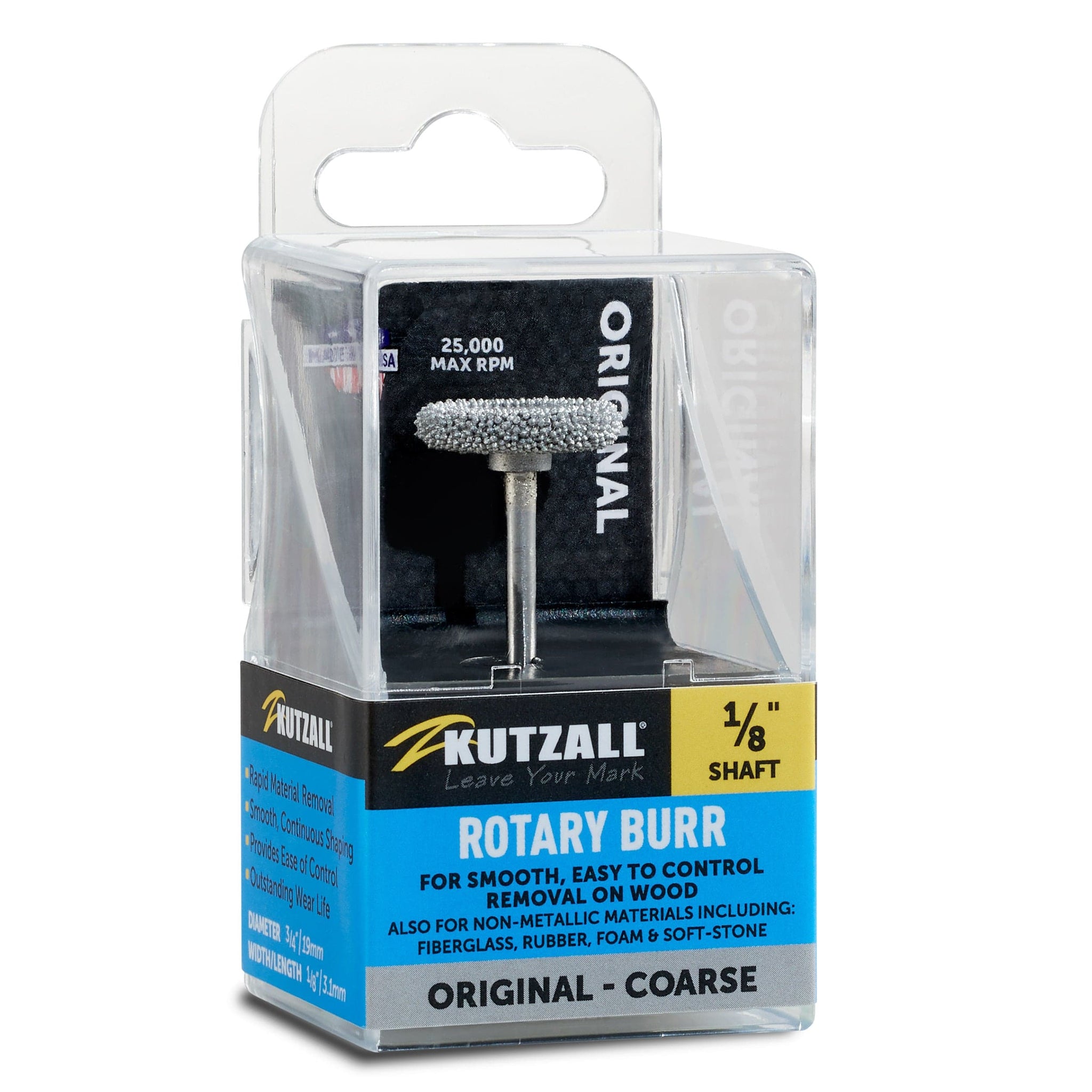 Kutzall Original Rotor Saw Burr, 1/8" Shaft, Coarse (3/4" x 1/8 ...
