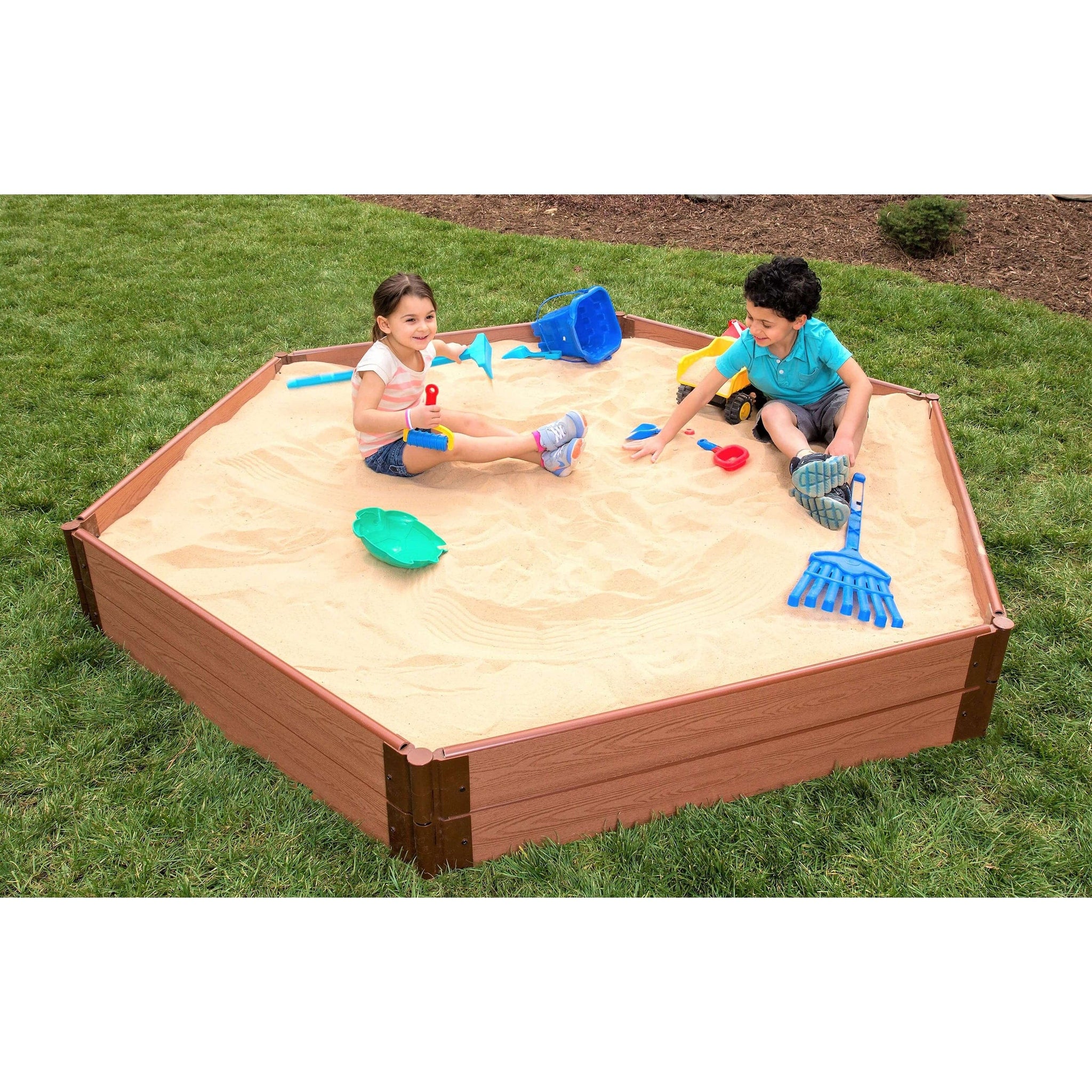Frame it All Classic Sienna 7 x 8 x 11 Composite Hexagon Sandbox Kit ...