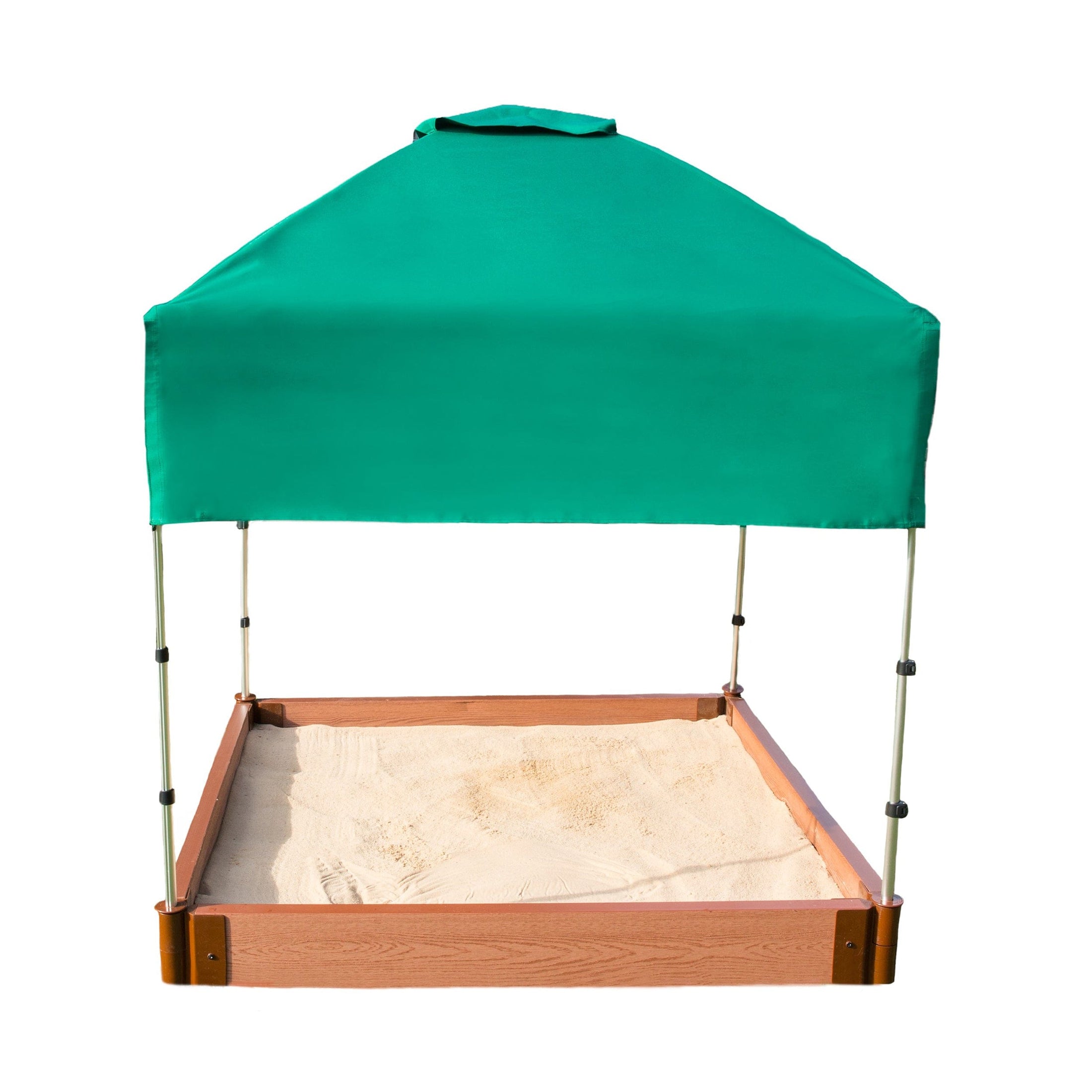 Frame it All Classic Sienna Composite Square Sandbox Kit with Canopy | Woodcraft