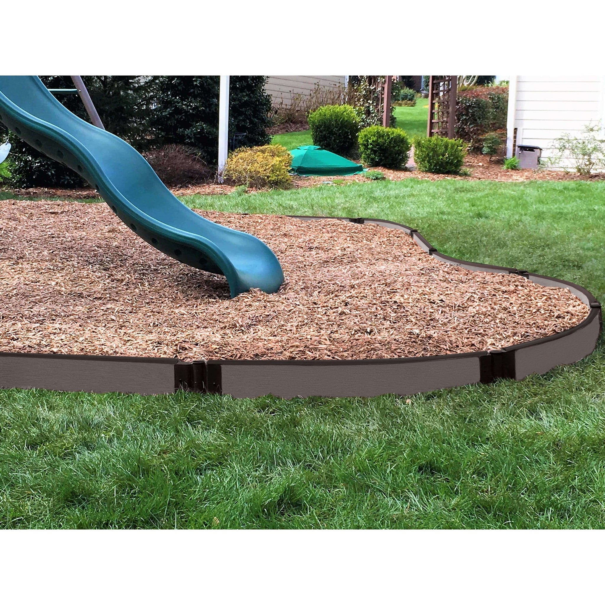 Weathered Wood Curved Playground Border 16' - 1" profile | Woodcraft