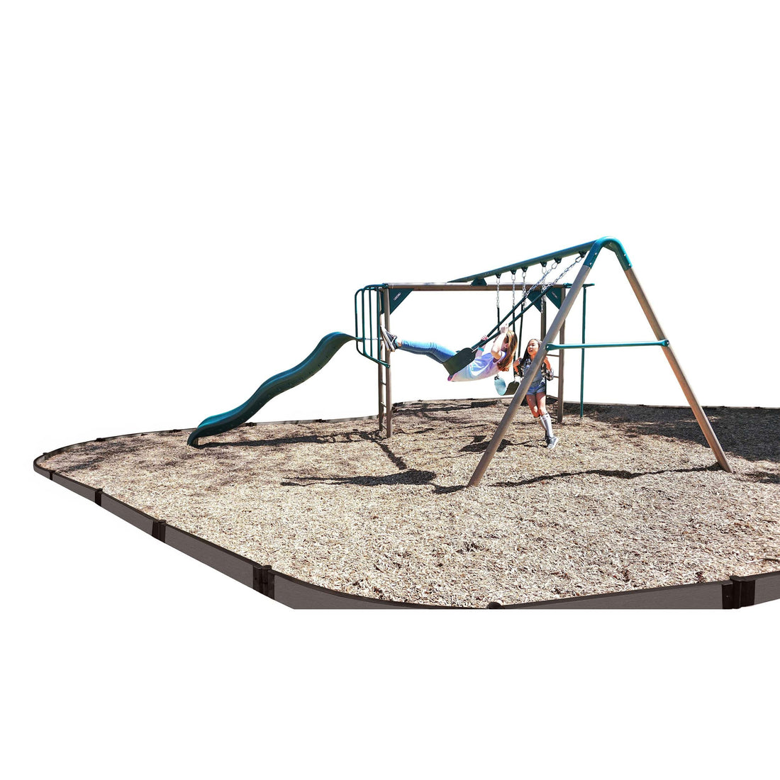 Weathered Wood Curved Playground Border 16' - 1" profile | Woodcraft