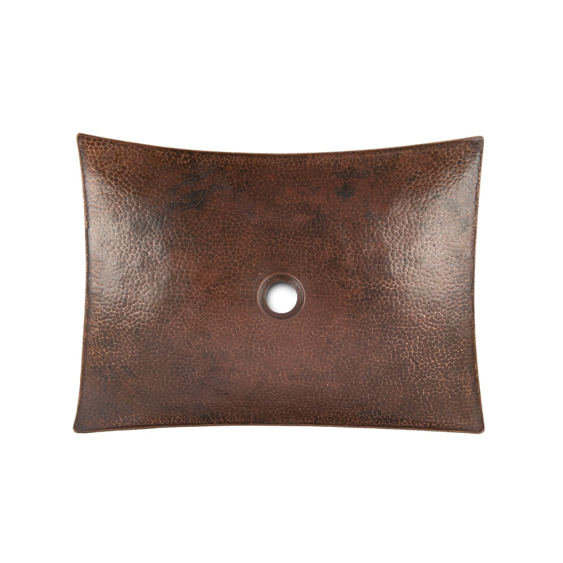 18" Rectangle Modern Slope Hammered Copper Sink | Woodcraft
