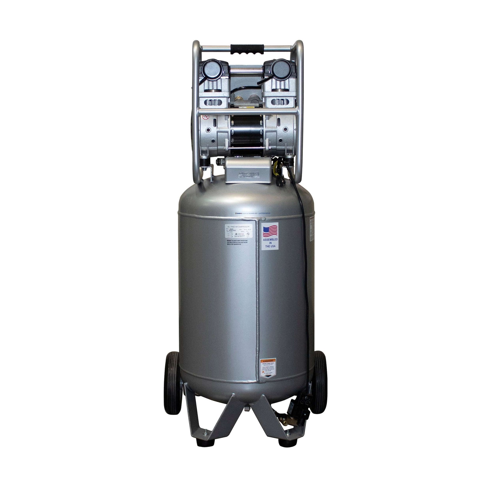 2HP 20 Gallon Oil-Free Steel Tank Air Compressor with Auto Drain Valve ...