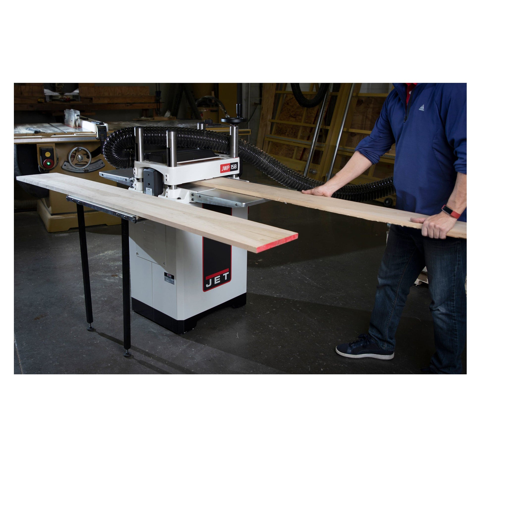 Jet - 15" Planer Side Roller Table | Woodcraft