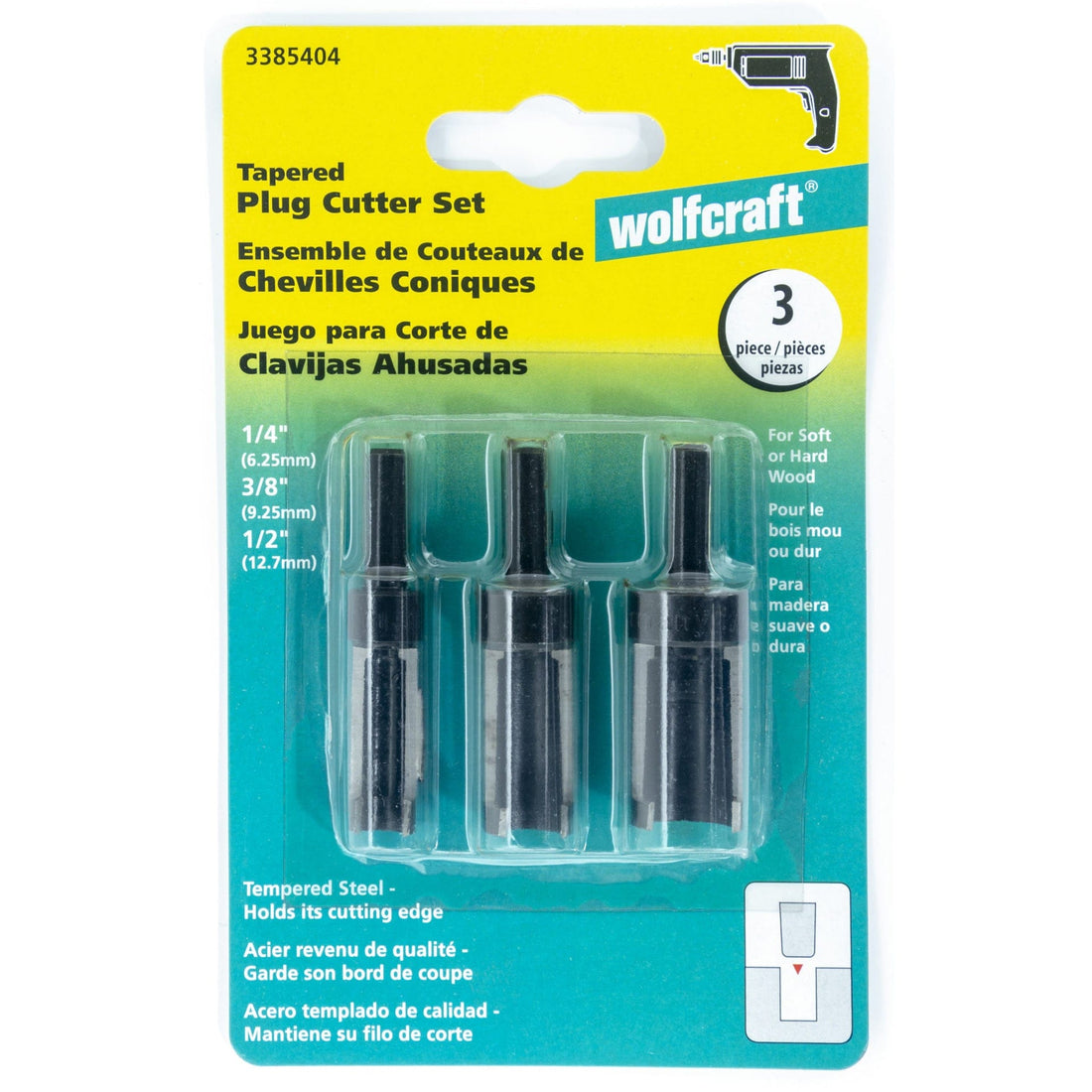 Treated Steel Tapered Plug Cutters Set | Woodcraft