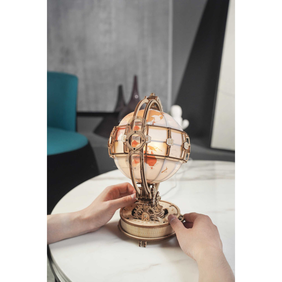 Robotime Luminous Globe 3D Puzzle Kit | Woodcraft