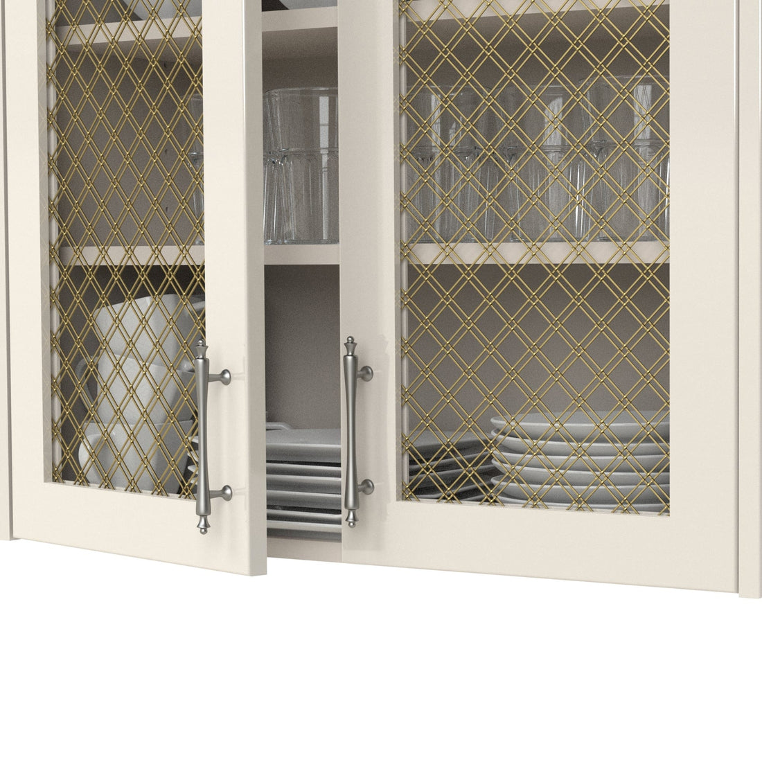 1" Flat Double Diamond Decorative Grille - Satin Brass, 36" W x 24" L ...