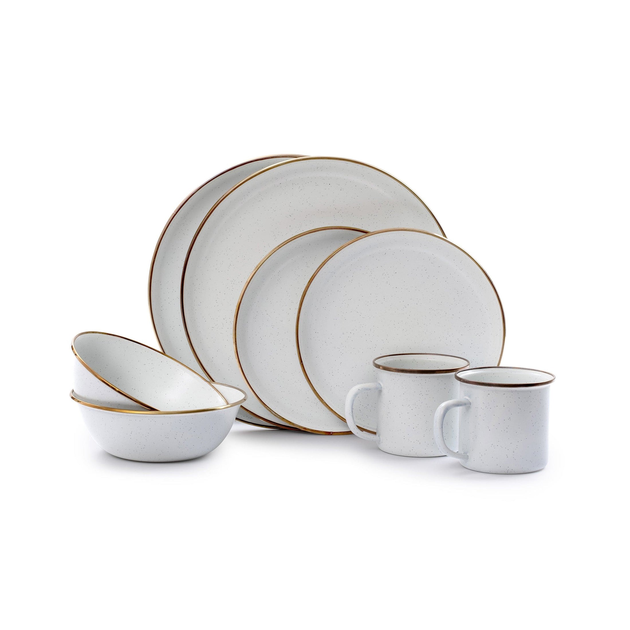 Enamel Deep Plate Set Eggshell Indoor/Outdoor | Woodcraft