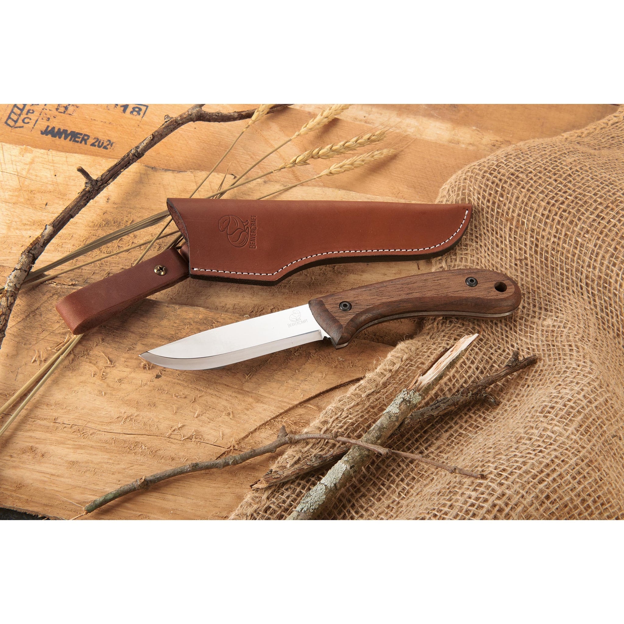 Beavercraft Komodo Fixed Blade Bushcraft Knife 9-7/16" - Unfinished Kit ...