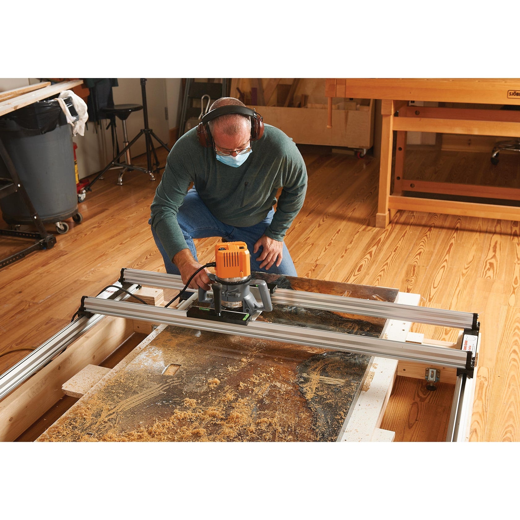 TrueTrac 48" x 48" Manual Slab Flattening Router Mill | Woodcraft