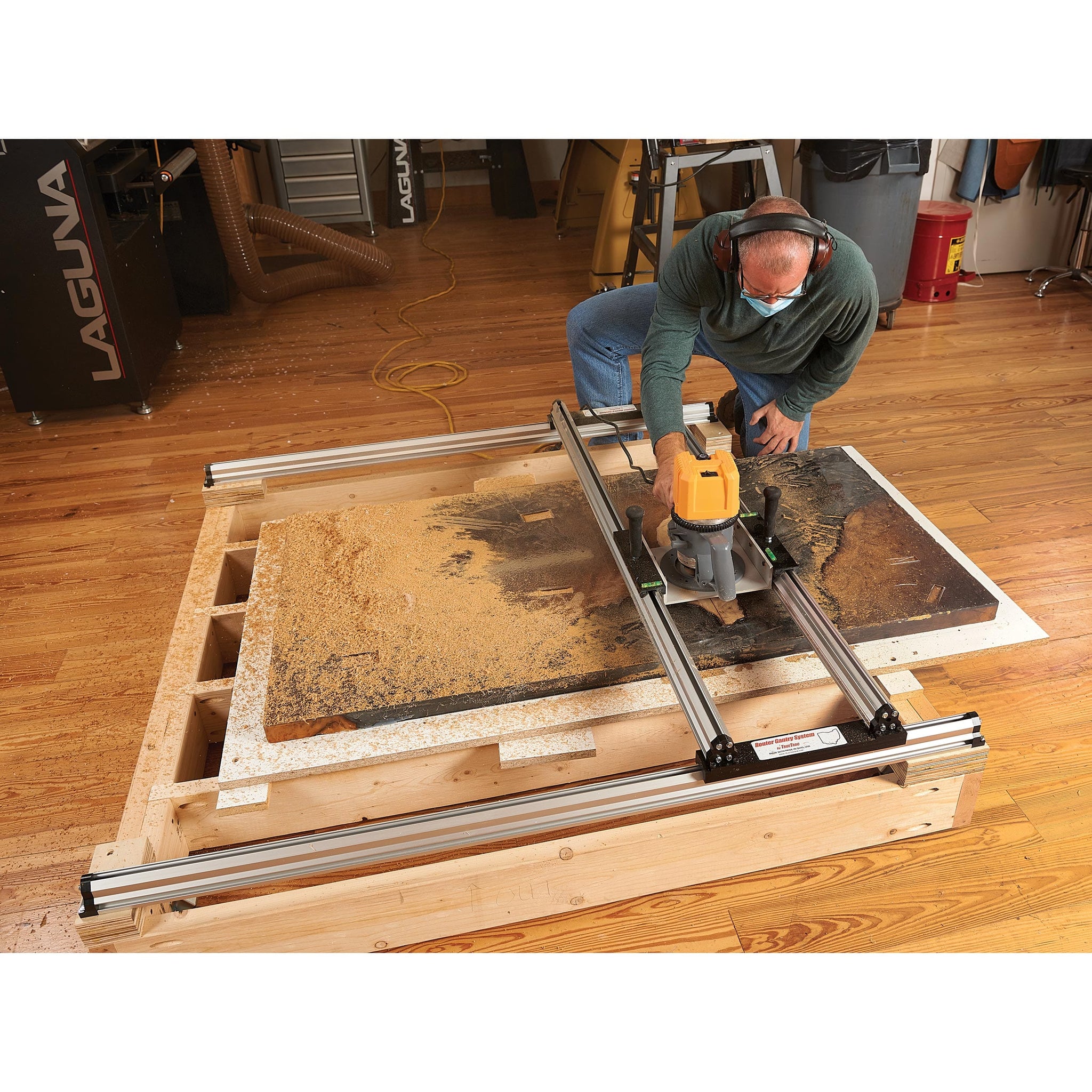 TrueTrac - 48" x 48" Manual Slab Flattening Router Mill | Woodcraft