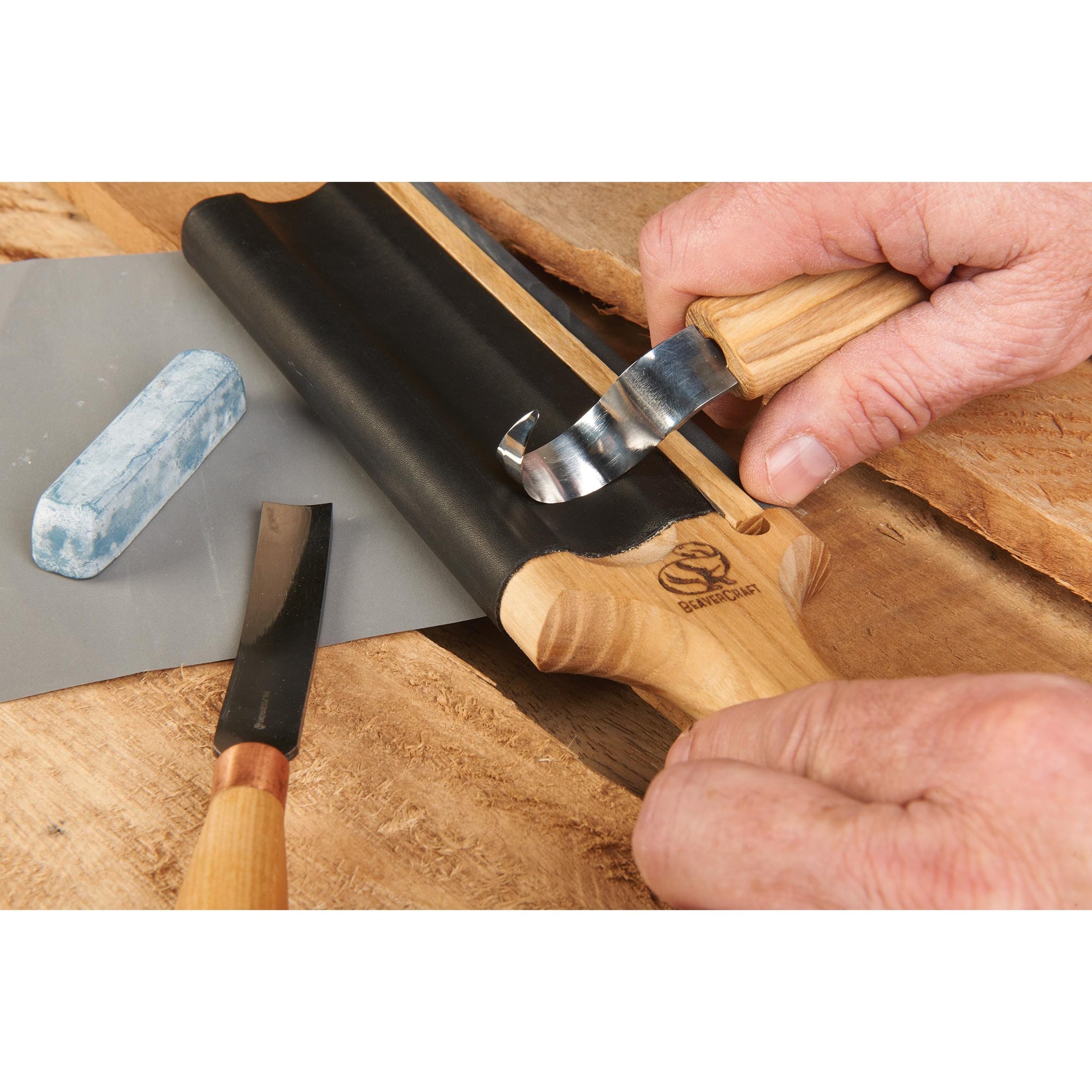 Beavercraft Hook Knife Strop | Woodcraft