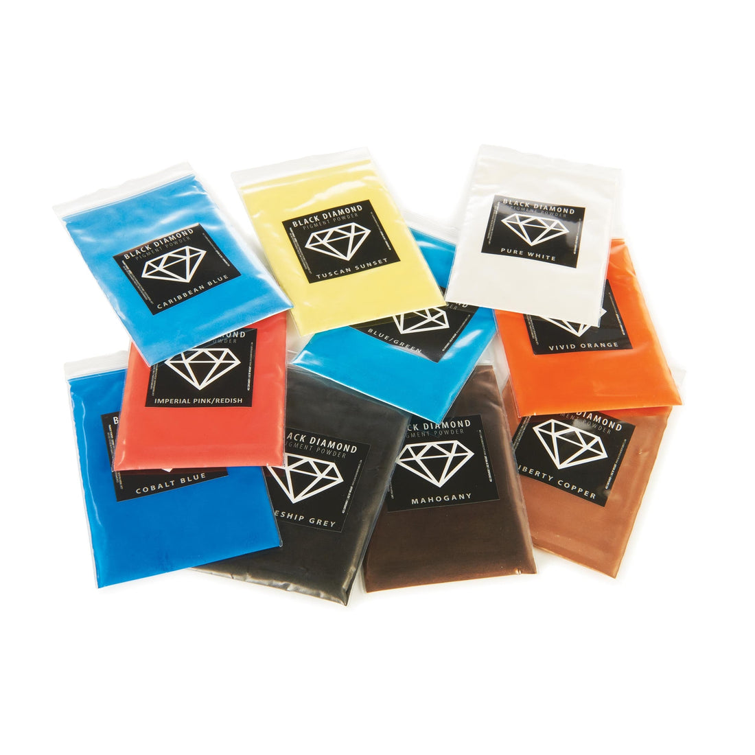 Black Diamond Pigments - Variety Pack 1 - 10 Colors - 5 Grams Each ...