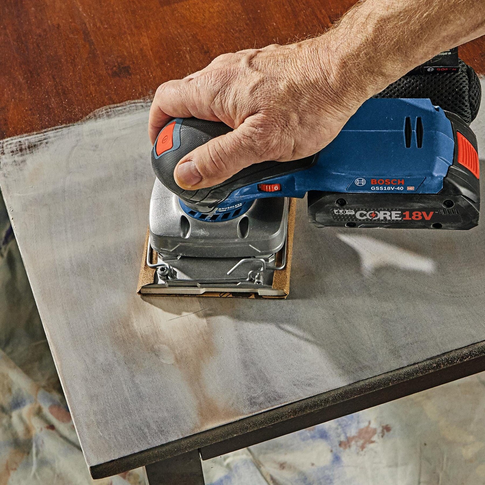 Bosch - 18V Brushless 1/4-Sheet Orbital Finishing Sander - Tool Only ...