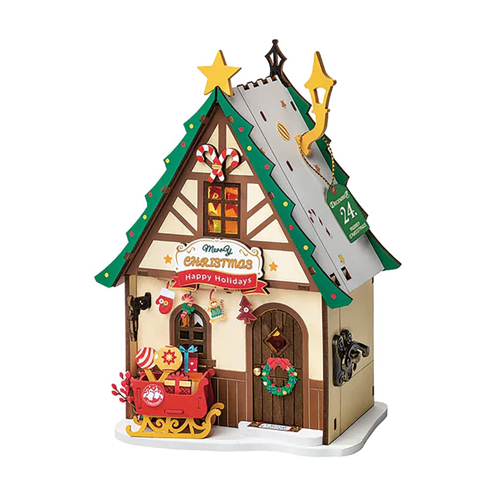 Rolife Twinkling Christmas House Building Model Kit | Woodcraft