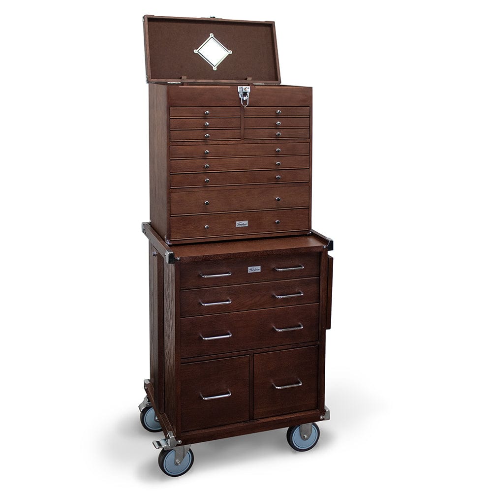 Gerstner International 16-Drawer 2 Piece Hobby Roller Set - Dark Oak ...
