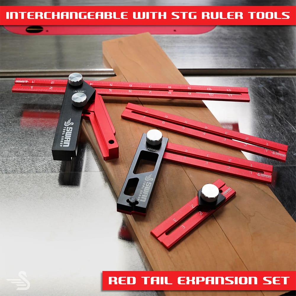 Swan Tool Group - RED TAIL Ruler Set | Woodcraft