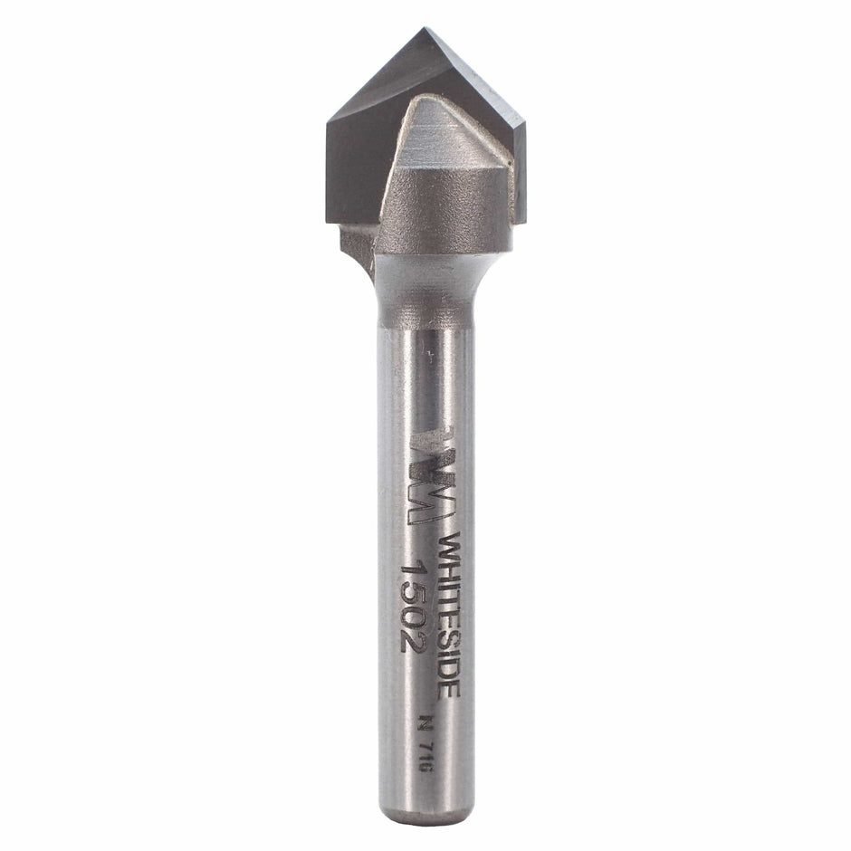 Whiteside 1550 60° V-Groove CNC Router Bit 1/4" SH 1/2" D X 7/16" P X 2 ...