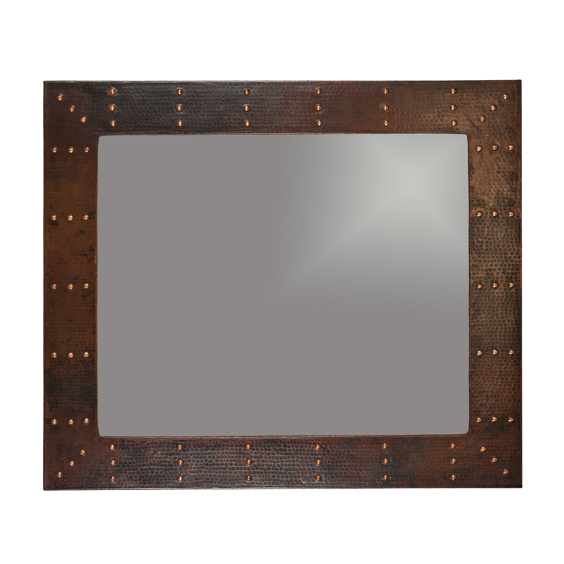 Premier Copper 36" Rectangle Hammered Mirror with Rivets | Woodcraft