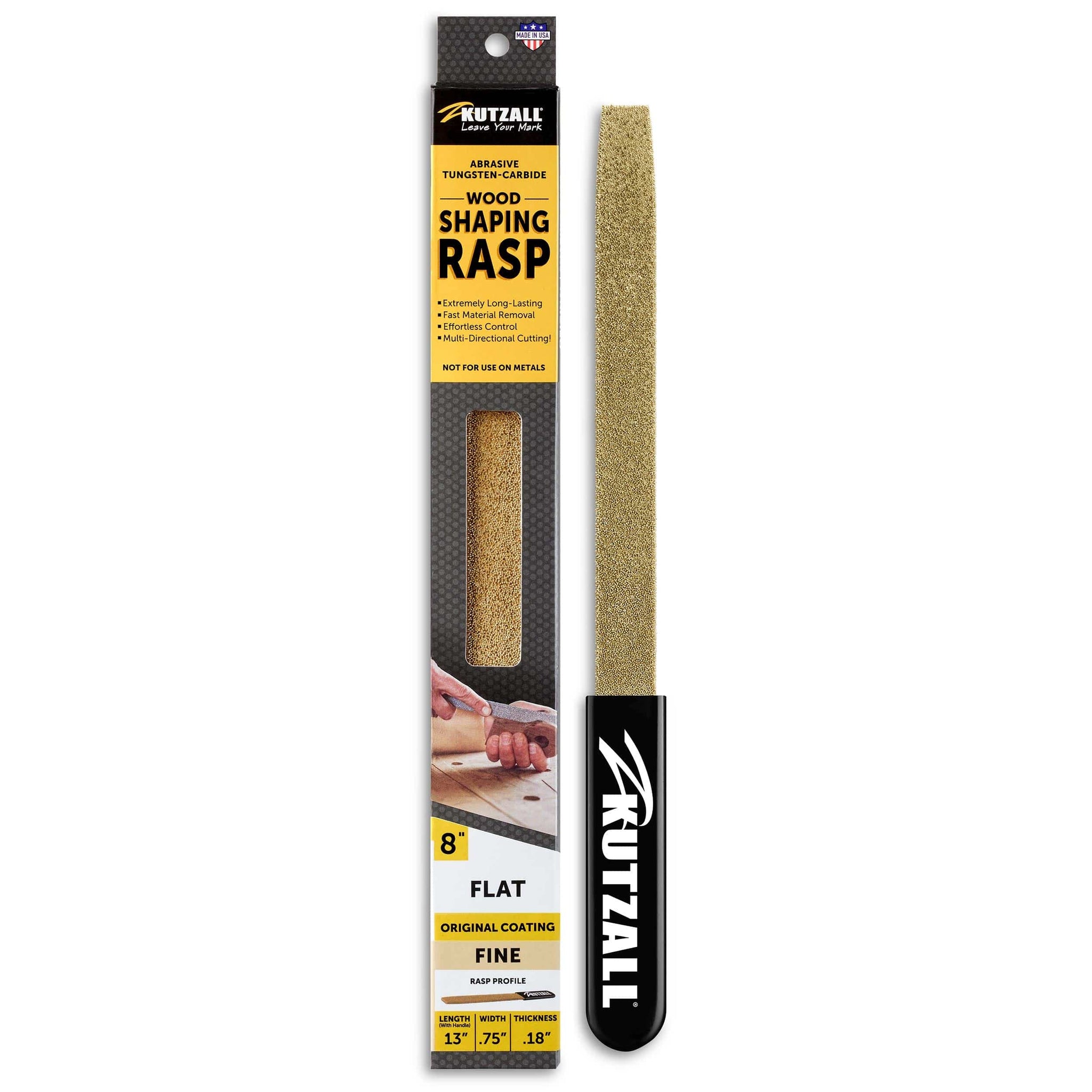 Kutzall Original Flat Hand Rasp - 8" - Fine | Woodcraft