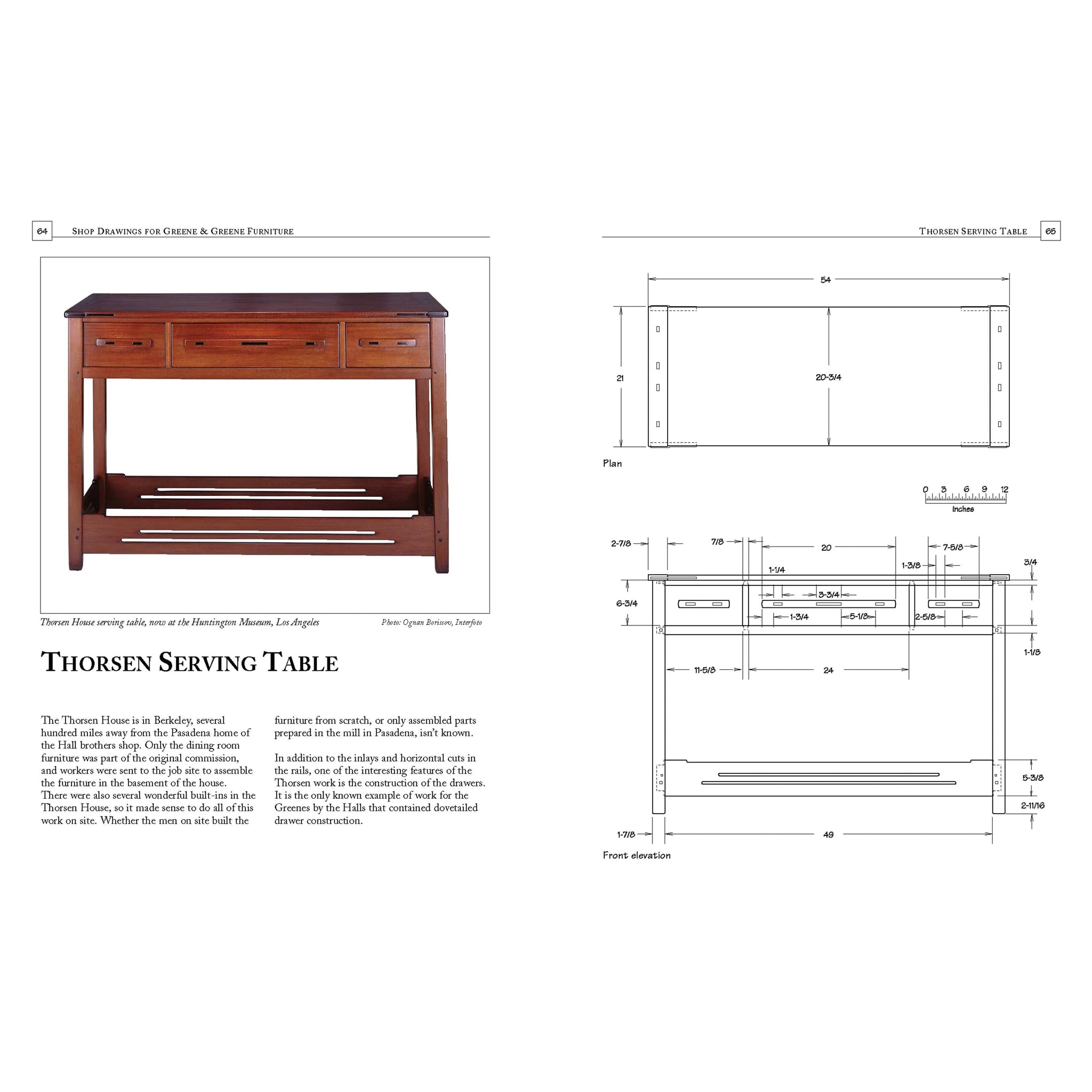 Fox Chapel Shop Drawings for Greene and Greene Furniture | Woodcraft