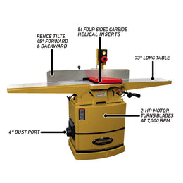 Powermatic 8" Jointer with Helical Cutterhead - 2HP, 230V | Woodcraft